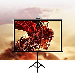 FMOGE Projector Screen Collapsible Projection Screen with Stand - 16:9 HD Anti-Crease Outdoor/Indoor Movies Screen Portable Projector Screen (Color : Black, Size : 50inch)