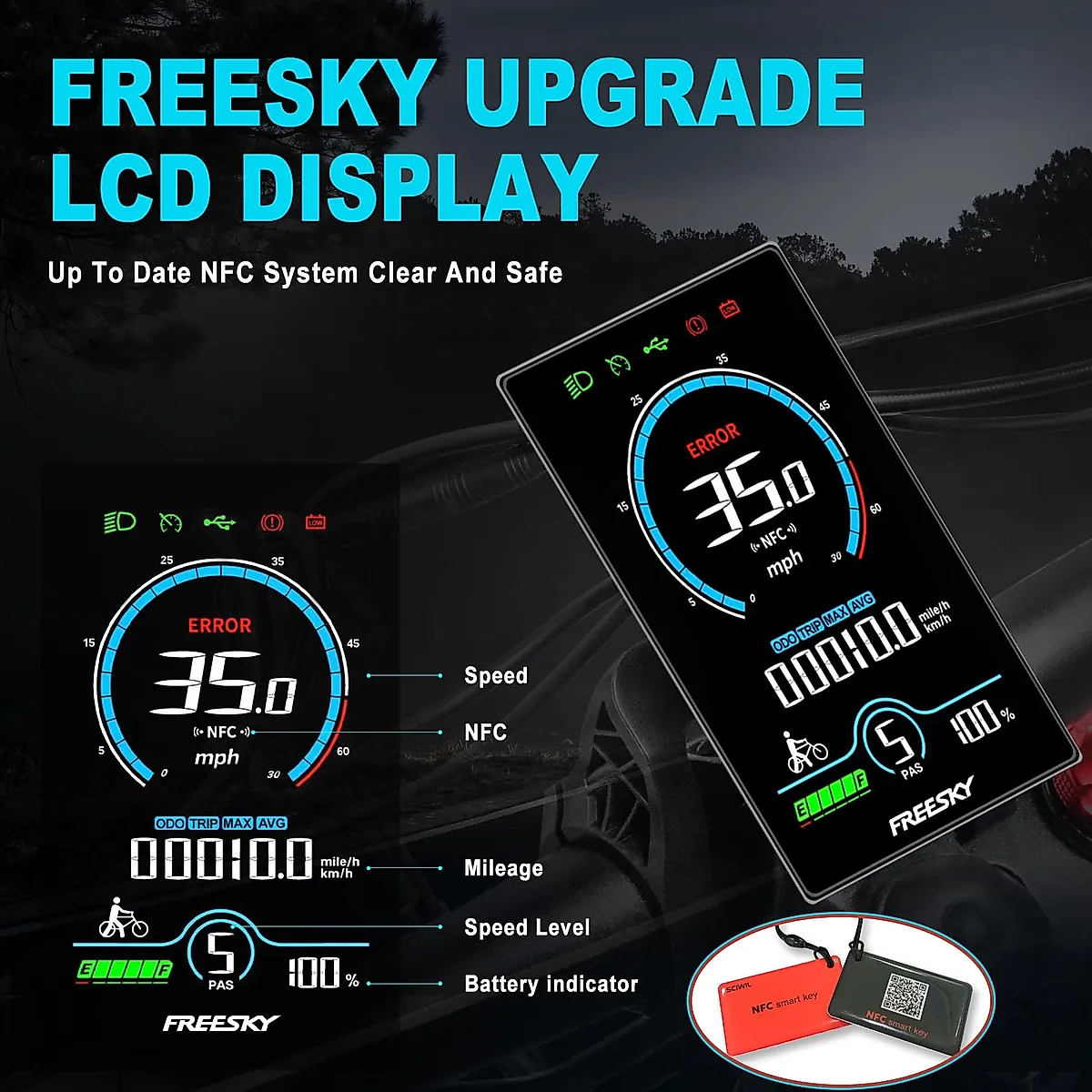 FREESKY 2025 Upgraded Dual Battery 48V 41AH Peak 2500W Motor 90-160 Miles Long Range Electric Bike for Adults 38MPH+ 26" Fat Tire Full Suspension EBike with Dual Hydraulic Brakes