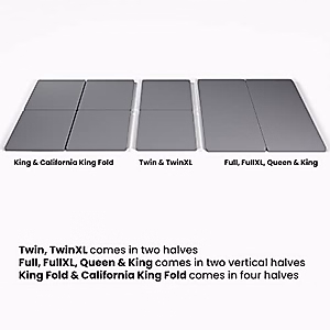 Nutan, 1.5-Inch Split Bunkie Board for Mattress/Bed Fully Assembled, Improved Comfort and Support, California King(Fold), Gray