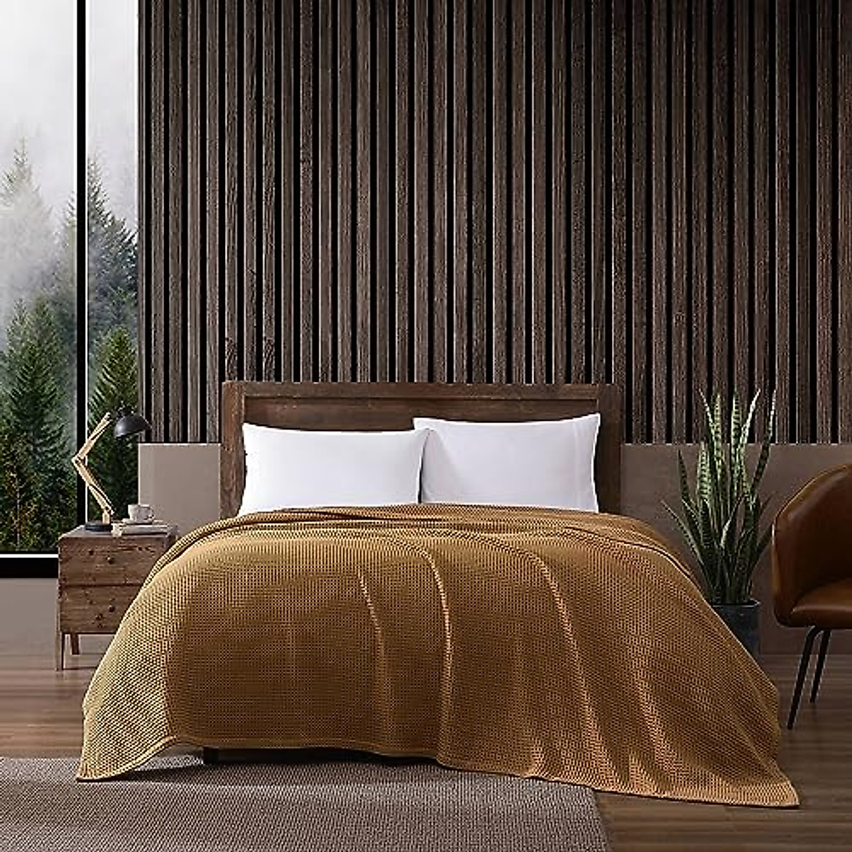 Eddie Bauer Blanket Soft Waffle Weave Bedding, Medium Weight Bedroom Decor, Softens Every Wash, King, Brown