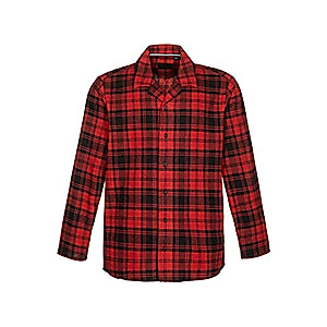 JP 1880 Menswear Big & Tall Plus Size L-8XL Check Print Flannel Pajama Top Burgundy red XXXX-Large 796639540