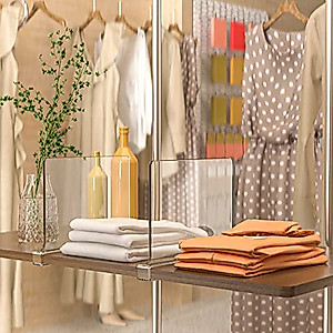 Mavachou 6PCS Acrylic Shelf Dividers for Closets, Clear Acrylic Shelf Divider for Wood Shelves and Clothes Organizer/Purses Separators Perfect for Kitchen Cabinets and Bedroom Organizer,Clear