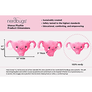 nerdbugs Uterus Plush - Who Put The Cuter-us in Uterus?- Get Well Gift/ Hysterectomy/ Endometriosis/ Gynecologist Education/ Surgeon Education, Health Education Gift/ Post Surgery Gift