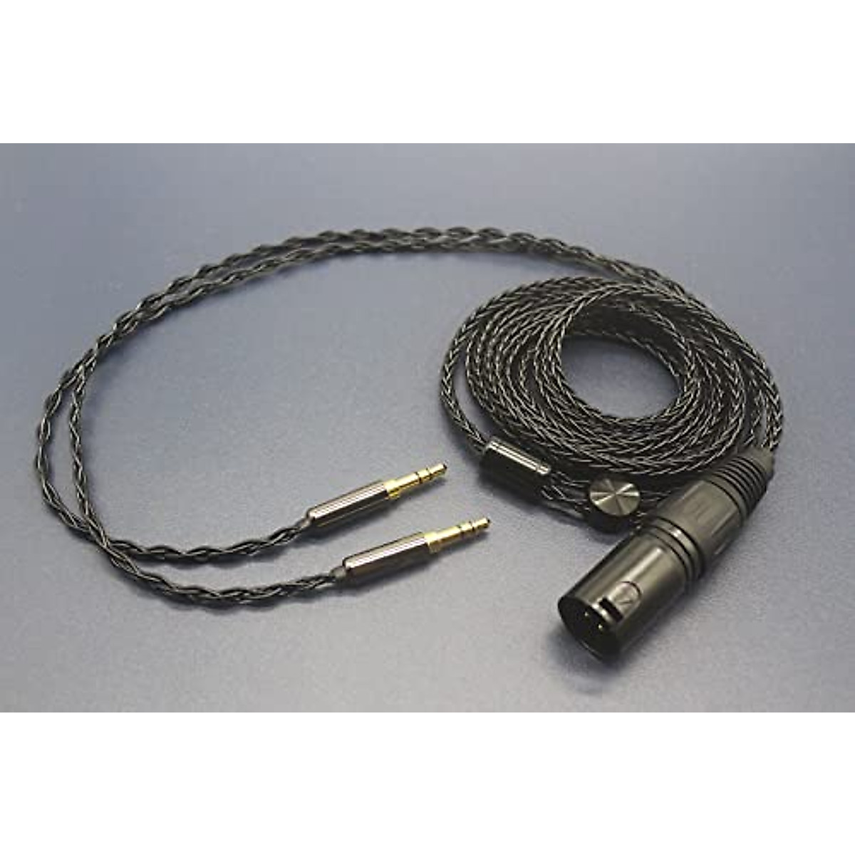 Youkamoo 4 Pin XLR Headphone Cable Compatible for Hifiman HE4XX HE-400i 8 Core Braided Silver Plated Replacement Audio Upgrade Cable (Dual 3.5mm Male Version) 6.6 ft (2.02 m)