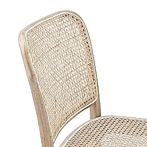 Modway Winona Elm Wood Dining Side Chair with Cane Rattan Seat in Gray