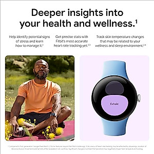 Google Pixel Watch 2 with the Best of Fitbit and Google - Heart Rate, Stress Management, Safety Features - Android Smartwatch - Polished Silver Aluminum Case - Porcelain Active Band - LTE (Renewed)