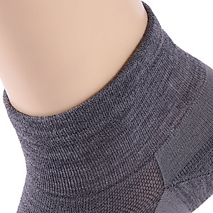 Ankle Athletic Socks ZEALWOOD Unisex Merino Wool Socks No Show Running Socks Womens Mens Hiking Socks Women Men Moisture Wicking Summer Low Cut Wool Socks Ultra-Light Tennis Golf Socks 3 Pairs Grey L