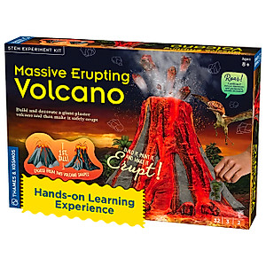Thames & Kosmos Massive Erupting Volcano STEM Kit | DIY Giant Volcano Model, 1-Foot Tall | Includes Materials for Multiple Eruptions | Explore Volcanoes, Geology, Earth Science | Science Fair Project