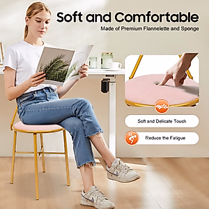 PalaUha Makeup Vanity Chair 32''H Side Table Seat Dressing Chair with Bow Knot Backrest Lounge Dresser Seat with Butterfly Bow Tie and Velvet Cushion for Girl Daughter Bedroom