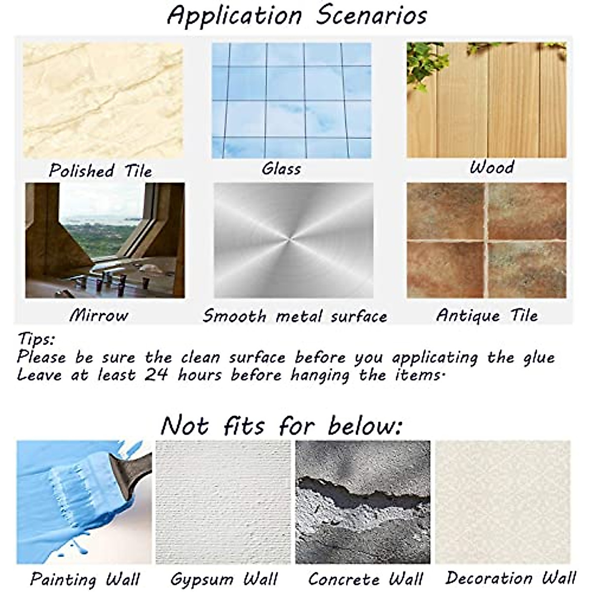 Broom Mop Stainless Wall Mount Holder with Mopping Cloth Hooks Self Adhesive Tape, Brush Broom Gripper Holds , Storage Racks & Organization Hooks for Your Home Kitchen Garage Garden Tool Rack 2 Pack