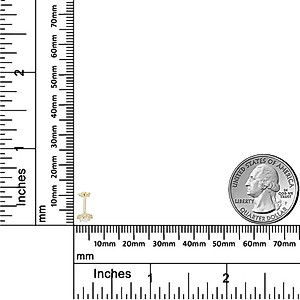 AVORA 14K Yellow Gold Simulated Opal and Simulated Diamond CZ Halo Cartilage Piercing Flat Back Earring Body Jewelry (18 Gauge)