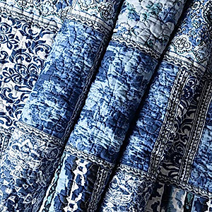 NEWLAKE Cotton Bedspread Quilt Sets and Quilted Throw Blanket Bundle