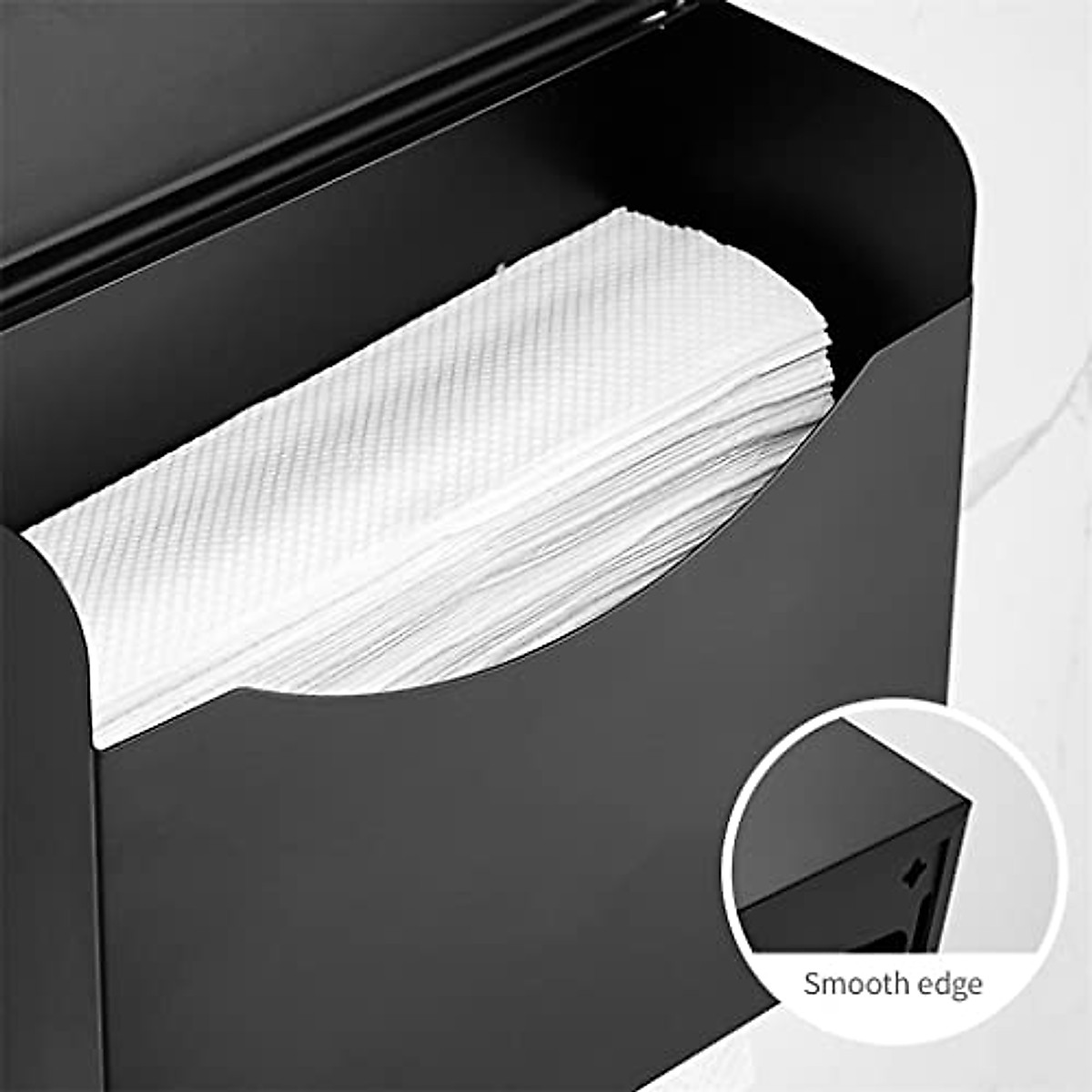 GKMJKI Wall-Mounted Paper Towel Dispenser Dual Dispensing Paper Holder Metal Kitchen Tissue Dispenser Bathroom