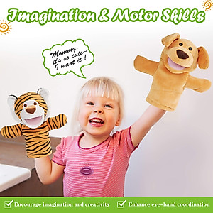 CozyWorld Dog Hand Puppet Puppy Muppets Plush Toys Show Developing Intelligence Gifts for Adults and Kids，10‘’