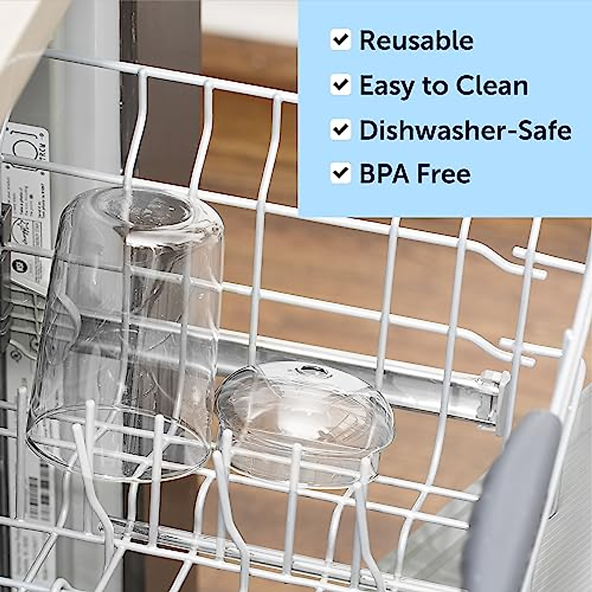 Maplefield Glass Tumbler with Dome Lid for Frappes, Smoothies & Iced Coffee - Dishwasher Safe Glass Tumbler with Straw - Spill-Resistant Iced Coffee Tumbler - Iced Coffee Cup - 16oz [Clear]