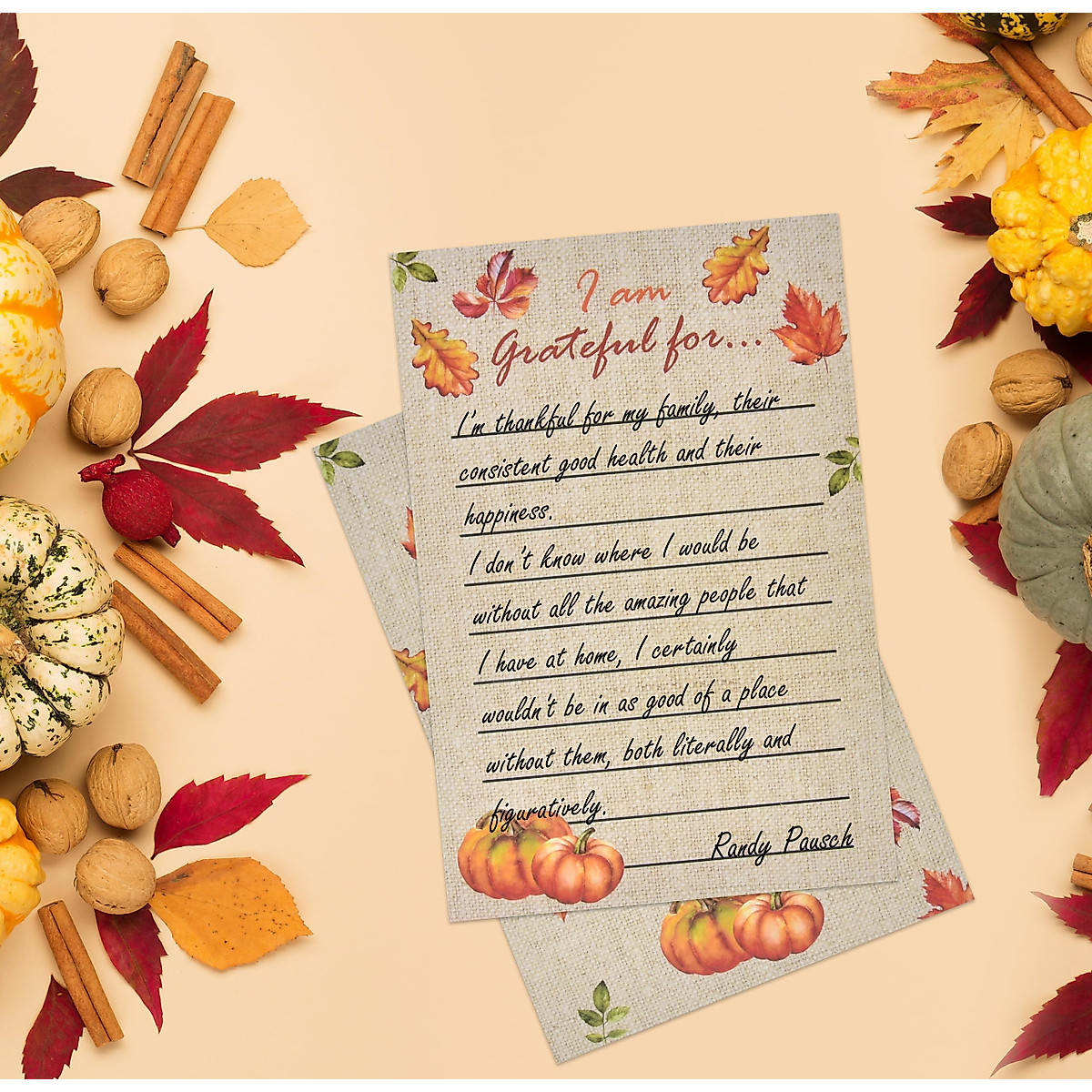 50 Pcs Thanksgiving Table Place Cards Fill in Gratitude Cards Harvest I Am Thankful For Card Autumn Dinner Settings Wedding Fall Party Supplies Decor