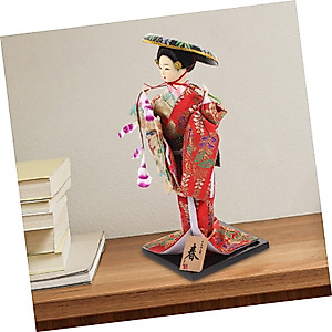 FAVOMOTO Japanese Geisha Ornaments Japanese Kabuki Doll Japanese Kimono Hotel Decoration Ornaments Japanese Films Desk Top Decor Toys for Girls Crafts Japanese-Style Cloth Office