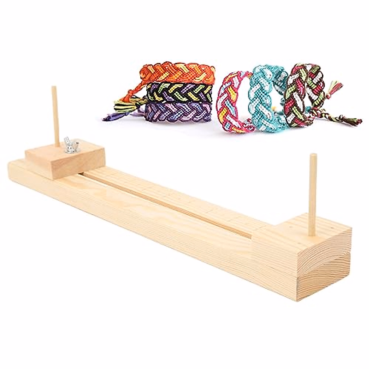 Keenso Wood Jig Bracelet Maker Adjustable Length Paracord Jig Bracelet Maker DIY Wristband Rope KnotFixing