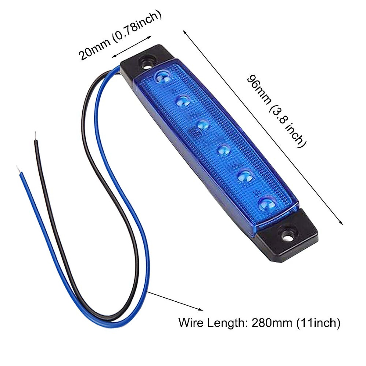 HONG 111 Marine Boat Lights, Utility Led Interior Lights for Boat Deck Courtesy Cockpit Decoration Light, 12V Waterproof Boat Navigation Lights for Bow and Stern, Kayak Lights (10 Pack) (Blue)