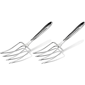 i Kito Stainless Steel Turkey Lifter,Set of 2 Heavy Roasted Turkey Meat Forks for Thanksgiving