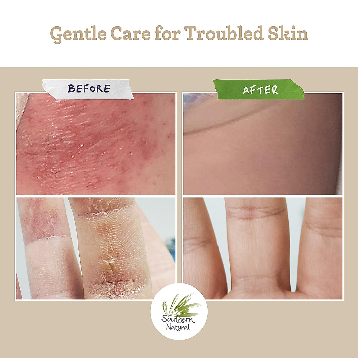 Southern Natural Oatmeal Soap Bar (3 Pack) Unscented Goat Milk Soap Bars With Colloidal Oatmeal & Honey. For Dry, Sensitive Skin. Fragrance Free Cleanser