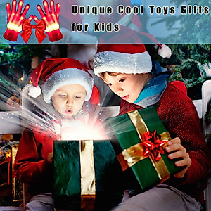 COTRUERE Led Gloves Light Up Cool Finger Toys Christmas Halloween Birthday Party Rave Flashing Gifts for Kids Teens Adults (red)