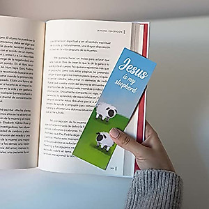 Jesus is My Shepherd, Psalm 23:2, Bulk Pack of 25 Christian Bookmarks for Kids, Childrens Bible Verse Book Markers, Sunday School Prizes with Memory Verses, Scripture Gifts for Kids & Youth