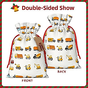Drawstrings Christmas Gift Bags Aircraft-Motor-Car-Excavator Presents Wrapping Bags Xmas Gift Wrapping Sacks Pouches Medium