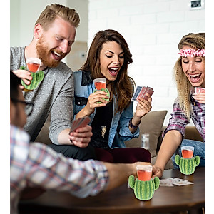 CoTa Global Green Cactus Plant Shaped Shot Glass Cool & Funny Whiskey Tequila & Alcohol Drinking Glass For Shots, Decor Shot Glasses 3.75" x 4" 1.5 Oz