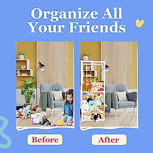 Lilly's Love Stuffed Animal Zoo Storage - Standing Storage Organizer Display | Made from Furniture-Grade, Easy to Assemble PVC, Stores More Stuffies Than Hammocks & Bean Bags | 39" x 18" x 10", White