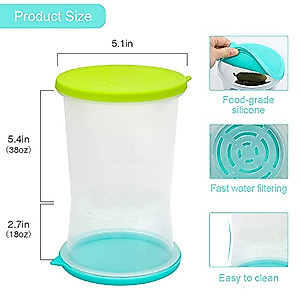 SOPHICO Pickle and Olives Jar Container with Strainer, 56oz Leak-proof Juice Separator Sieve Food Saver Storage Containers (Large Size)