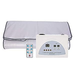AYNEFY Far in-frared Sauna Blanket, FIR Sauna Blanket Professional Body Shape Slimming Fitness Digital Sauna Heating Machine with Remote Control for Home SPA Beauty Salon 70.47 x 31.69 inch