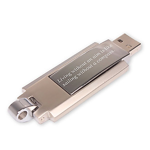 Custom Metal Rotating USB Flash Drive Keychain Memory Stick Engraved Free 16GB