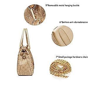 Chikencall Women Fashion PU Leather Satchel Hobo Handbag Handbag+Shoulder Bag+Purse+Card Holder 4Pcs Set Tote Handbag