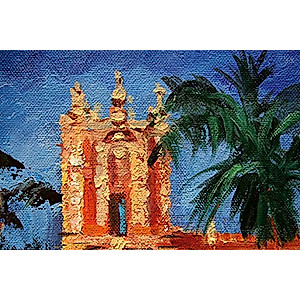 SOLD - Dusk in Balboa, San Diego Balboa Park By Internationally Renowned Painter Yary Dluhos.