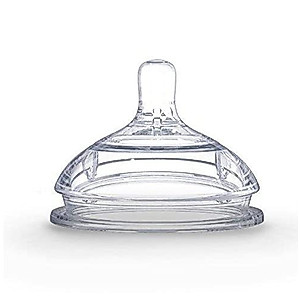 Comotomo 2 Pack Silicone Replacement Nipple, Slow Flow Clear, 0-3 Months