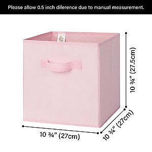 GRANNY SAYS Cube Storage Bins, 11 Inch Storage Cube Organizer, Collapsible Fabric Storage Cubes with Handle, Closet Baskets for Organization, Shelf Basket for Shelves, Pink, 6-Pack