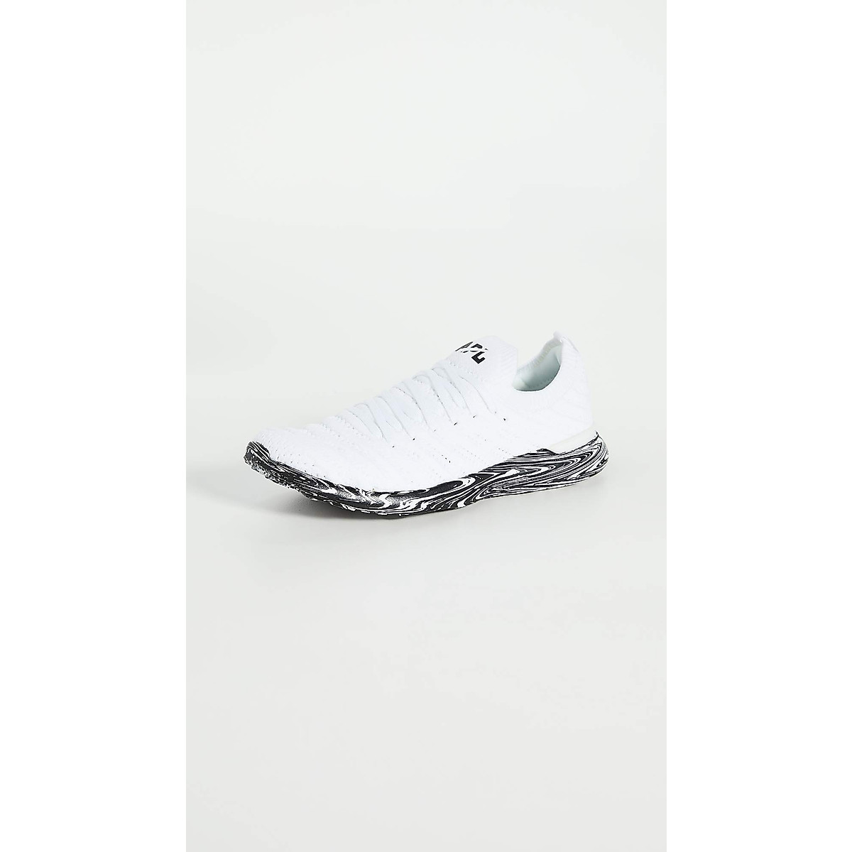 APL: Athletic Propulsion Labs Women's Techloom Wave Sneakers, White/Black/Marble, 7.5 Medium US