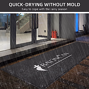 MAOVOT Custom Logo Commercial Grade Area Rugs Indoor Outdoor Door Mats Non-Slip Quick Drying Washable Entryway Carpet for Home, Garden, Office, Hotel 3' x 6'