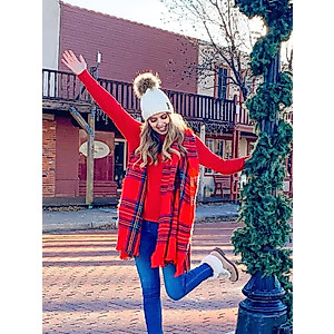 FURTALK Womens Winter Knitted Beanie Hat with Faux Fur Pom Warm Knit Skull Cap Beanie for Women