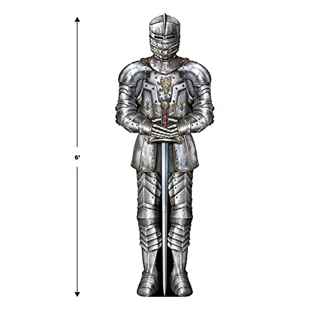Beistle Jointed Suit of Armor 2 Piece, 6', Silver