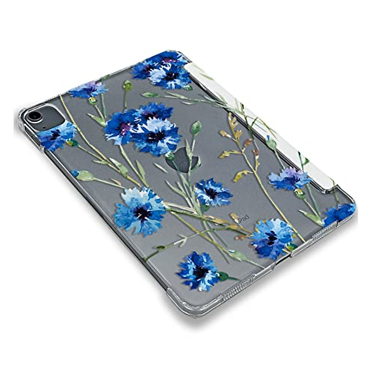 Cute Blue Flowers Cute Art case Compatible with iPad Mini Air Pro 7.9 8.3 9.7 10.2 10.9 11 12.9 inch Pattern Cover New 2022 2021 Trifold Stand 3 4 5 6 7 8 9 Generation 412 (10.2" 7/8/9 gen)