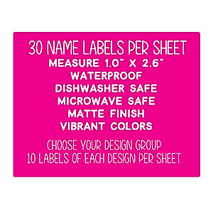 Custom Personalized Waterproof Dishwasher Safe Name Labels for kids and babies in Daycare, school, camp, stickers for Baby Bottles, Lunch Boxes and School Supplies. Cute Bee, Sun Design Name Stickers