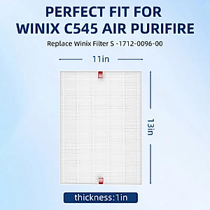 APPLIANCEMATES C545 HEPA Replacement Filter S for Winix C545 Air Purifier,Replace for Winix Filter S 1712-0096-00 and 2522-0058-00, 4-Pack H13 Ture HEPA Filters