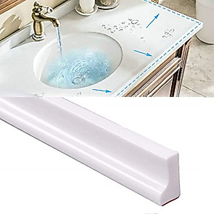 QYDKWK 59 Inch Shower Water Dam Shower Threshold Silicone Water Barrier Self-Adhesive Shower Water Stopper Splash Guard Keeping Dry and Wet Separation for Bathroom and Kitchen