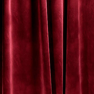 Luxury Pom Poms Curtain for Living Room Blackout Velvet 2 Panels Curtains Set Luxury Tassel Bedroom Curtains (Burgundy, (50W×84L)×2)