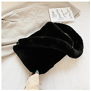 JARPSIRY Plush Underarm Bag Ladies Faux Fur Fluffy Crossbody Shoulder Bag Women Soft Furry Tote Handbag for Autumn and Winter