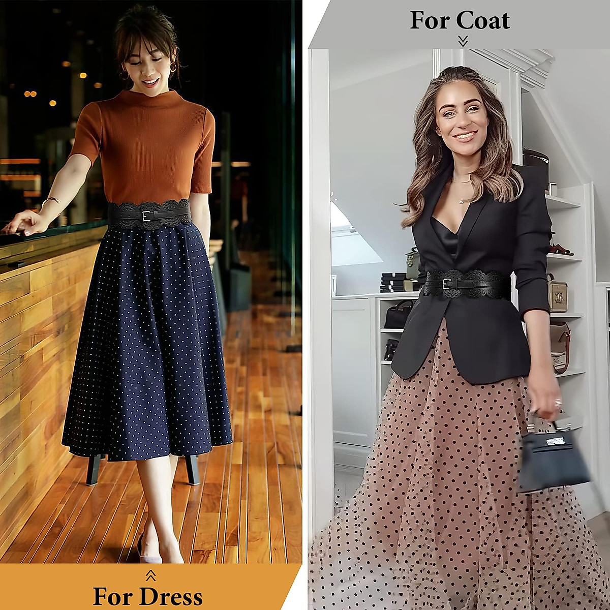 XZQTIVE Wide Leather Belts For Women Obi Belt For Dresses Sweater Vintage Ladies Waist Belts Black