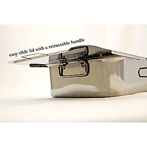 ExcelSteel Stainless Steel Stovetop Smoker, 14 1/2" X 10 1/2" X 4", Silver