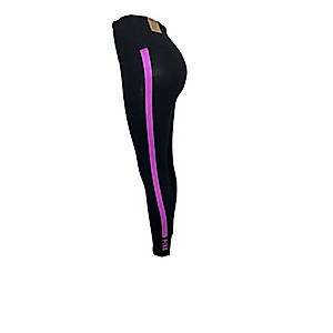 Victoria's Secret Pink Active High Waist Full Length Cotton Legging Black/Purple Size Large New